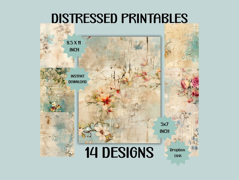 Distressed Printable Papers Scrapbook Paper Ephemera Printable Junk ...
