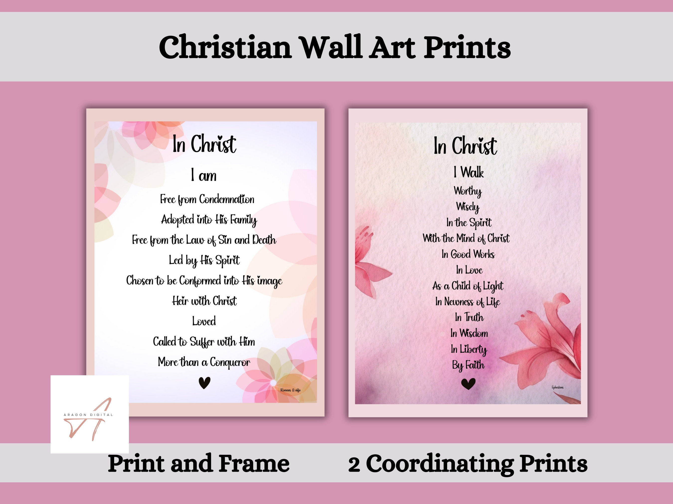 Christian Gift Art Print Home Decor Scripture Wall Art Print Christian ...