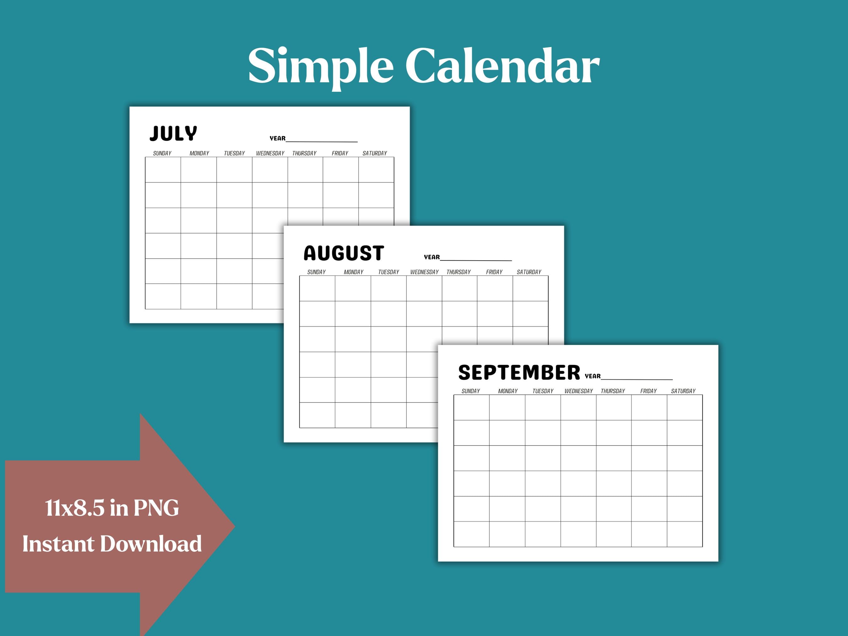 Minimalist Printable Calendars 2026 Calendar Printable Undated Calendar ...