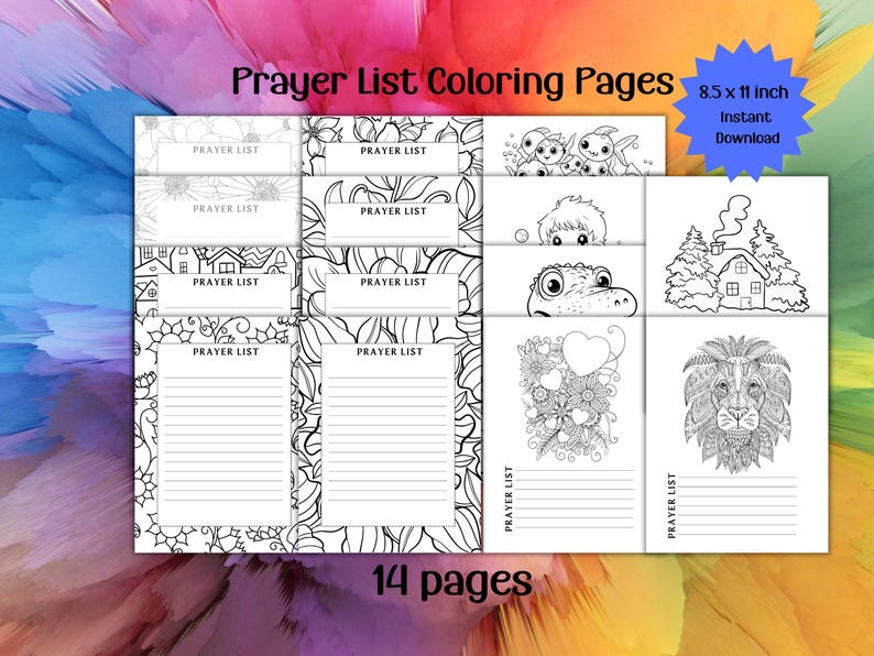 Kids Crafts Prayer List Printable Coloring Pages Christian Printable ...