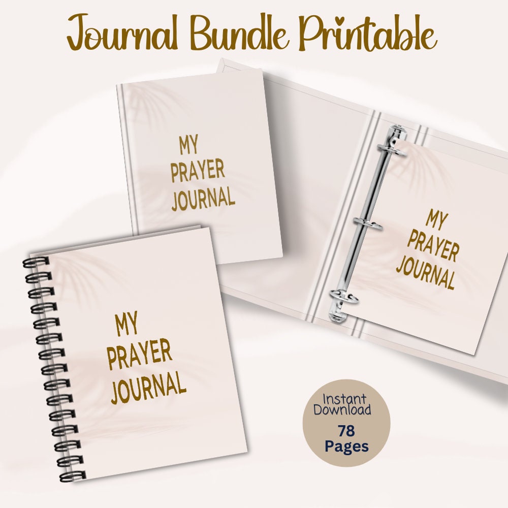 Christian Gift Prayer Journal Printable Gratitude Journal Bible Verse ...