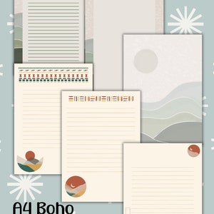 Boho Stationery Bundle Printable Papers Digital Papers Boho Letter ...
