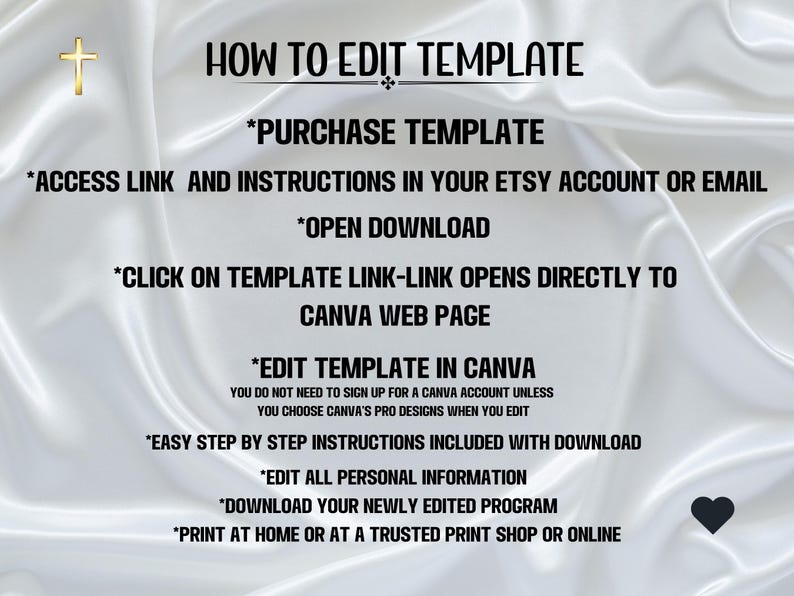 Funeral Memorial Editable in Canva Funeral Program Template Celebration ...
