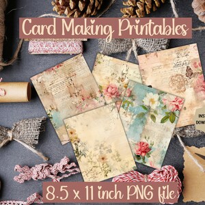 Distressed Printable Papers Scrapbook Ephemera Printable Junk Journal ...