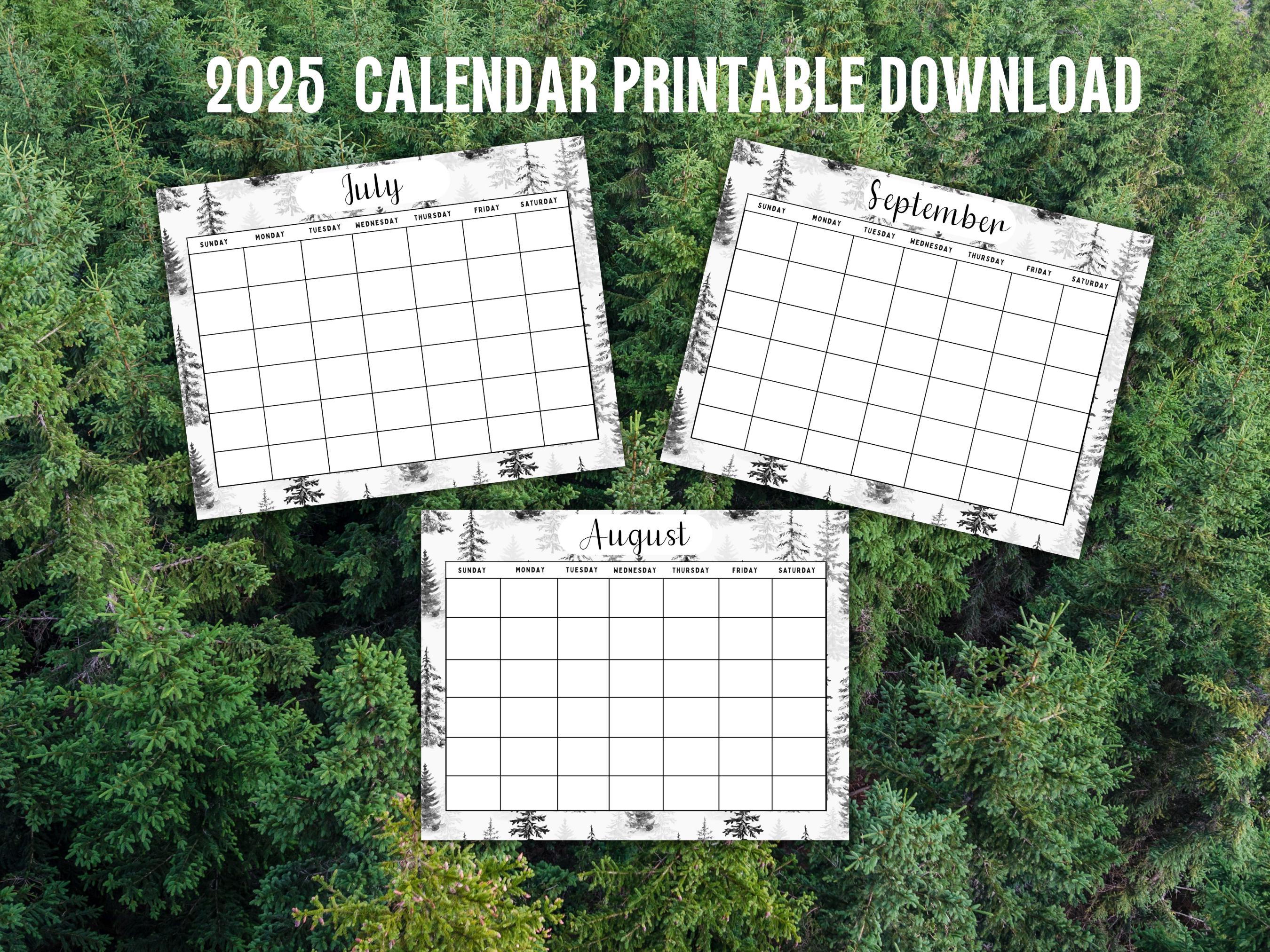Calendar Printable Woodland Printable Calendar Blank Printable Wall ...