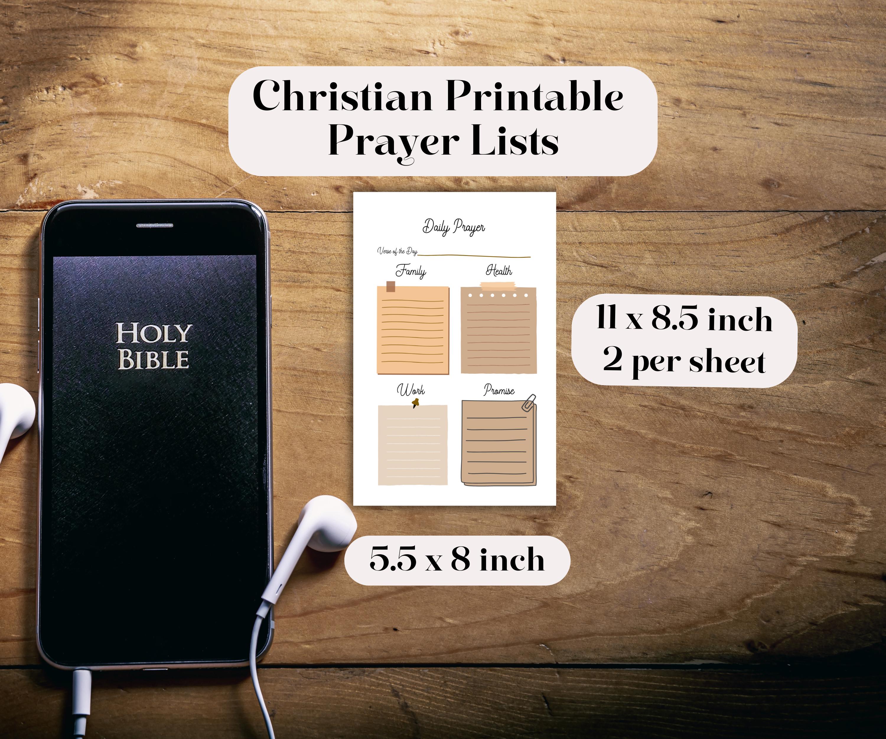 Christian Printable Daily Prayer List Printable Bible Prayer Bible ...