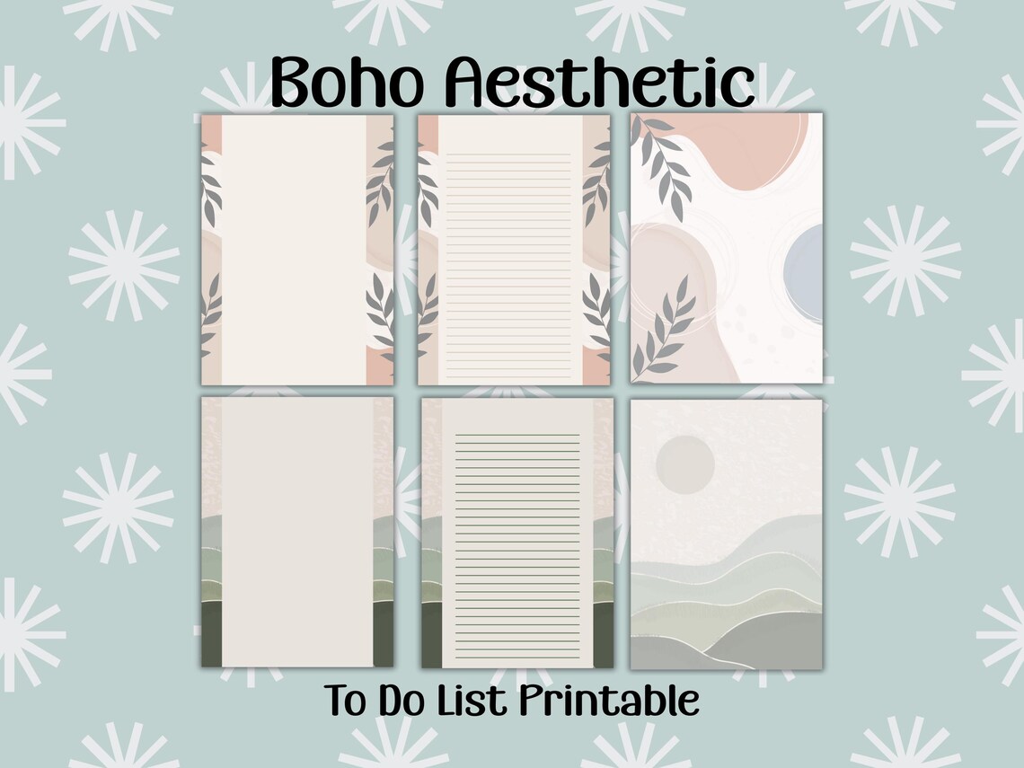 Boho Printable Stationery Printable Paper Writing Journals Note Card to ...