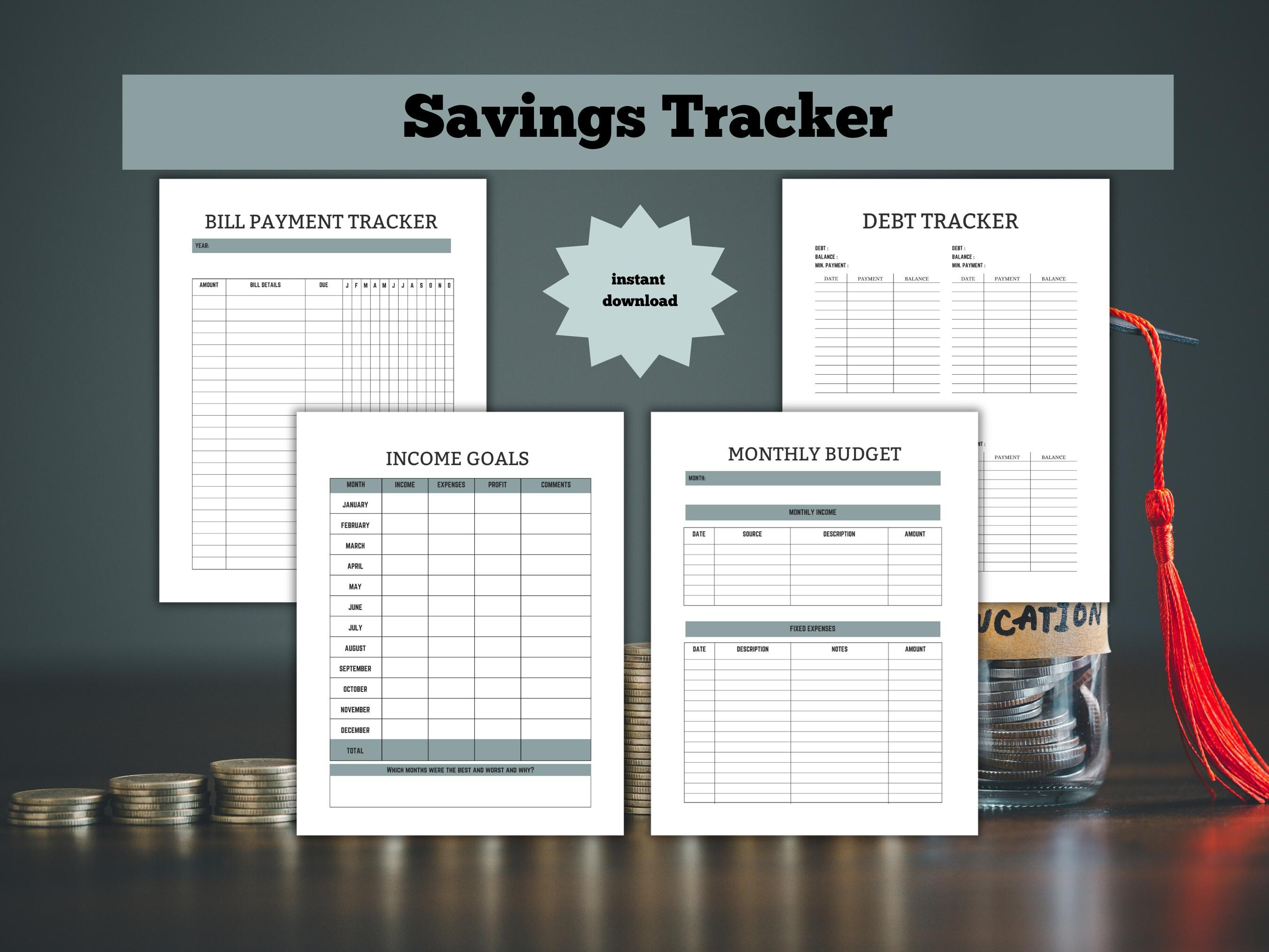 Savings Budget Planner Budget Tracker Printable Savings Tracker ...