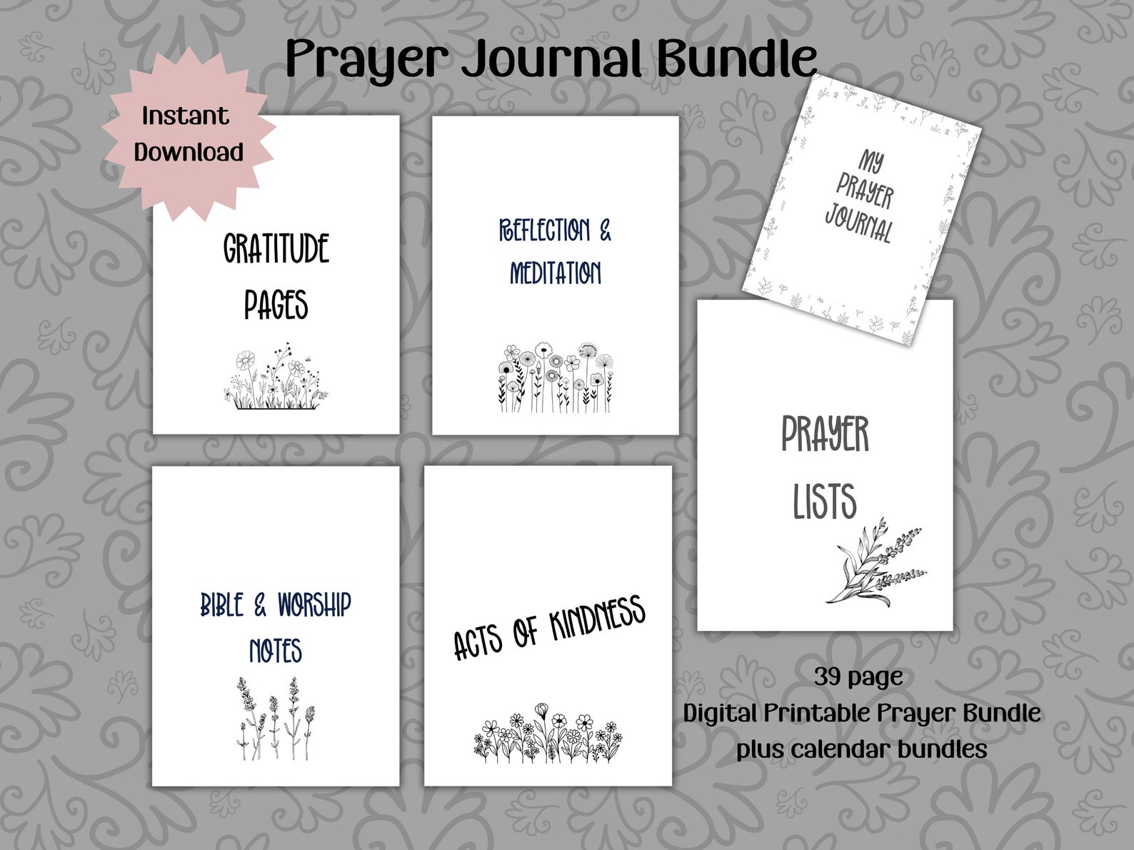 Prayer Journal Bundle Printable Gratitude Printable Prayer List Digital ...