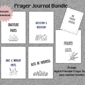 Prayer Journal Bundle Printable Gratitude Printable Prayer List Digital ...