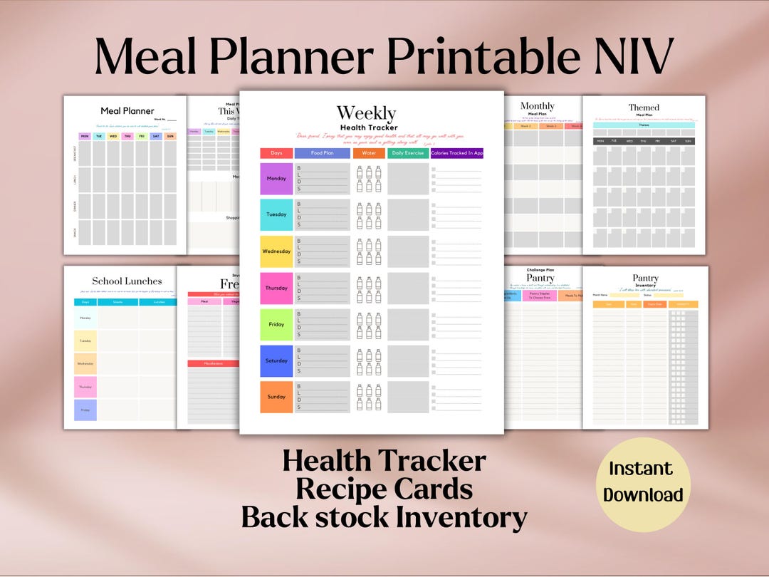 Christian Printable Meal Planner Weekly Meal Planner Bible Verses Busy ...