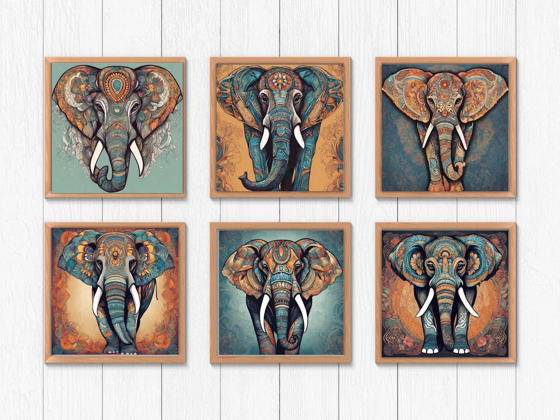 Elephant Print Collage Elephant Wall Art Print Elephant Gifts - Etsy