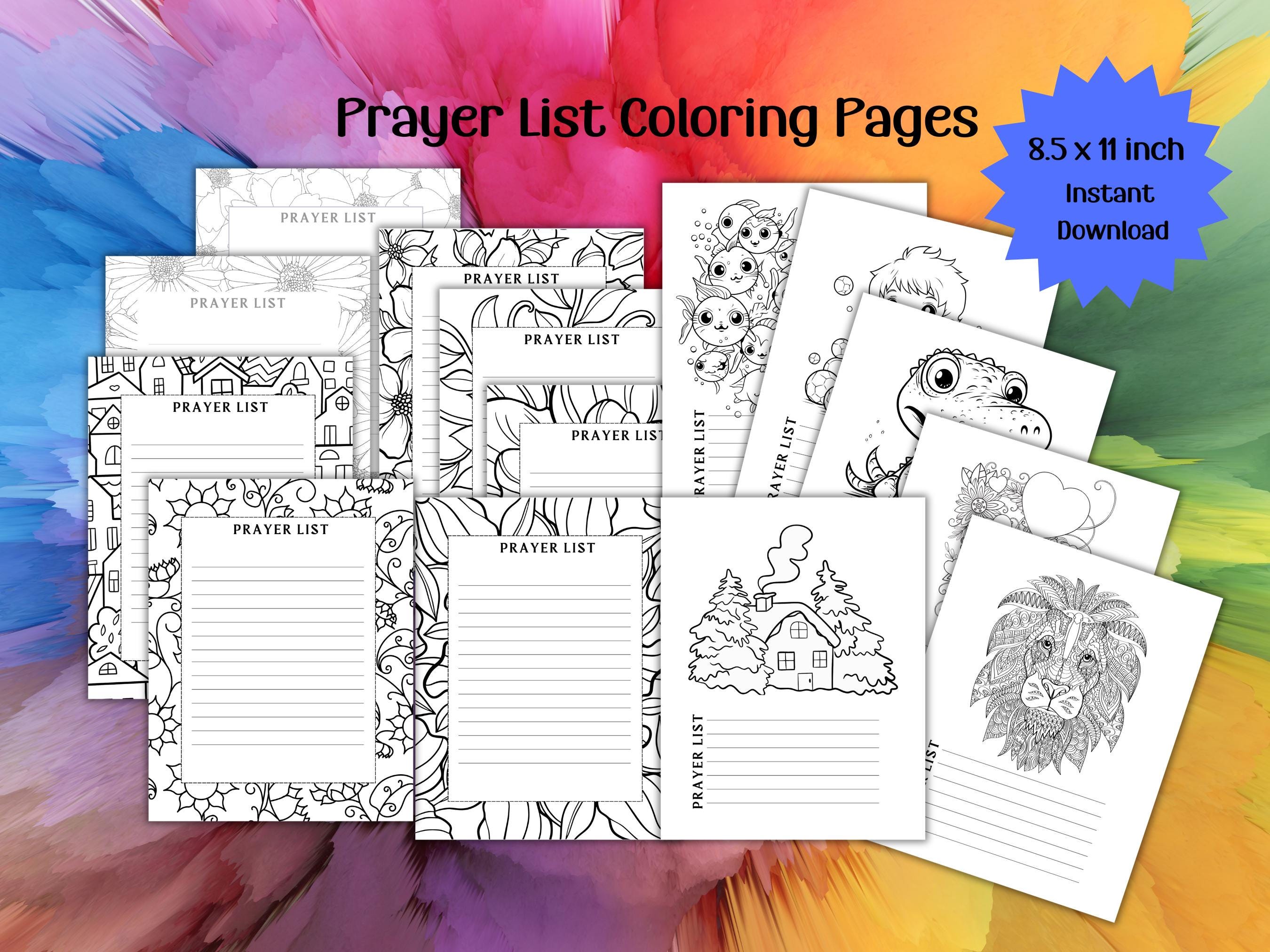 Kids Crafts Prayer List Printable Coloring Pages Christian Printable ...