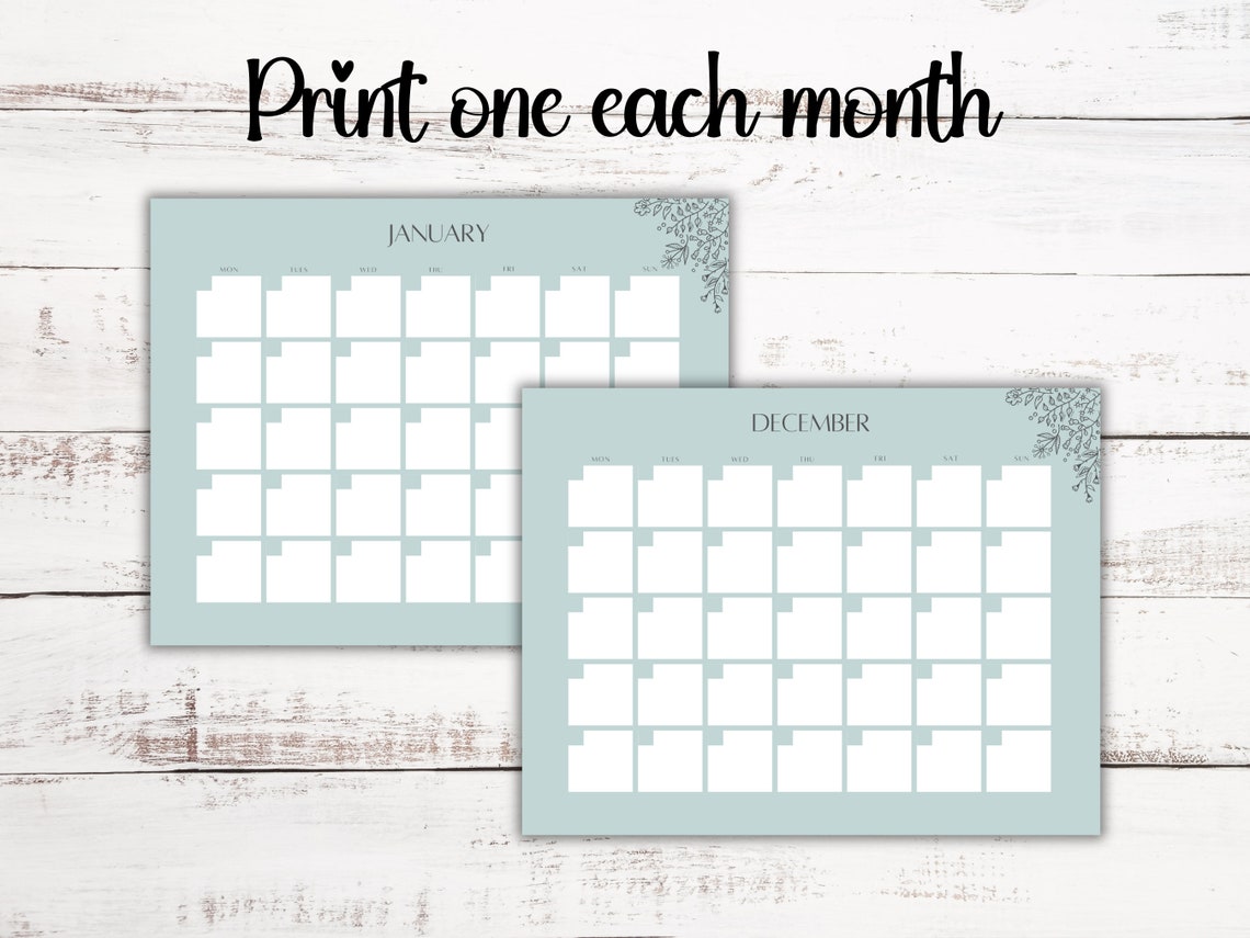 Calendar Printable Blank Desk Calendar for Office Wall Printable ...