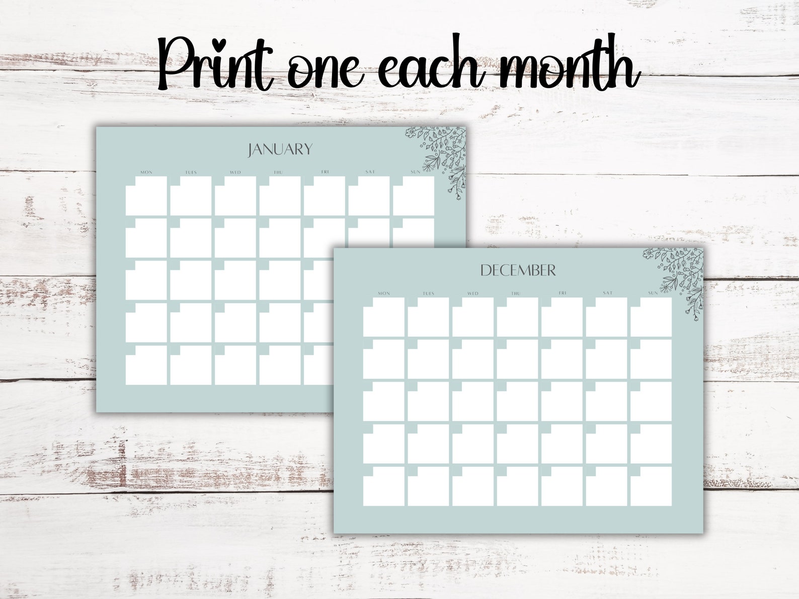 Calendar Printable Blank Desk Calendar for Office Wall Printable ...