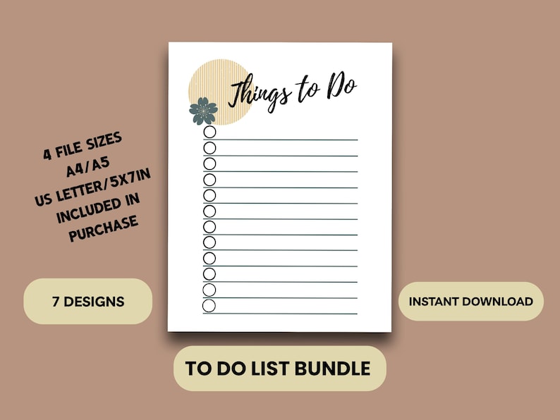 Boho Printable to Do List Bundle Boho Stationery to Do List Printable ...