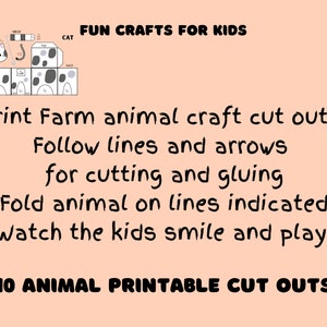 Teacher Printable Activities for Kids Craft Cut Outs Animal Crafts Kit ...