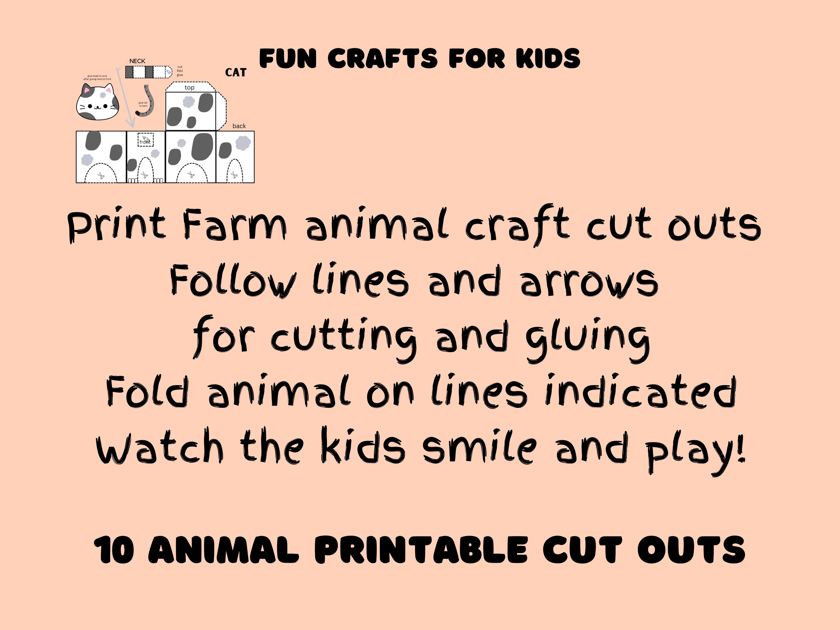 Teacher Printable Activities for Kids Craft Cut Outs Animal Crafts Kit ...