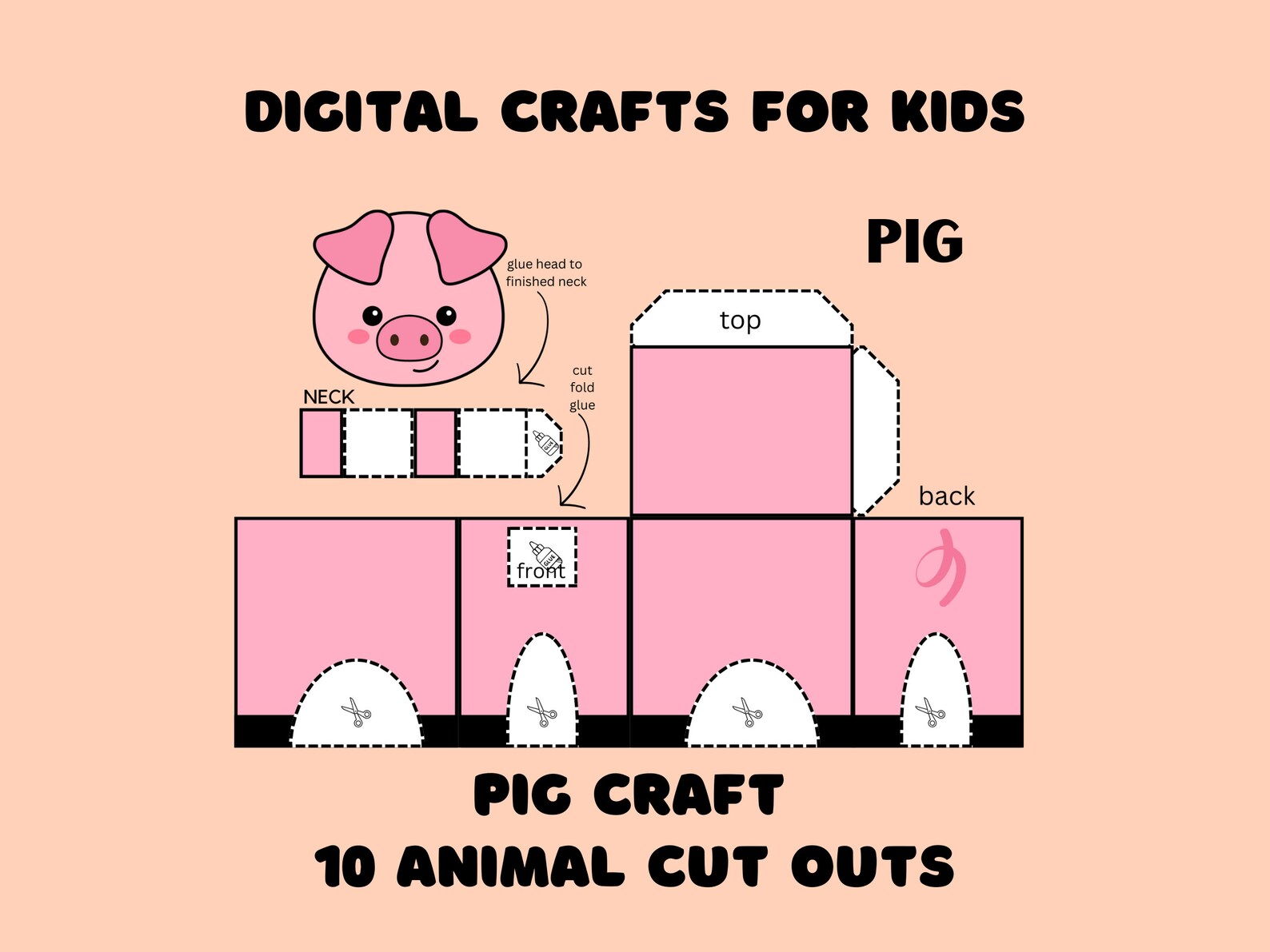 Teacher Printable Activities for Kids Craft Cut Outs Animal Crafts Kit ...