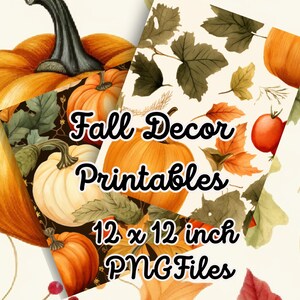 Fall Scrapbook Printable Paper Pumpkin Fall Seamless Pattern Digital ...