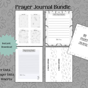 Prayer Journal Bundle Printable Gratitude Printable Prayer List Digital ...