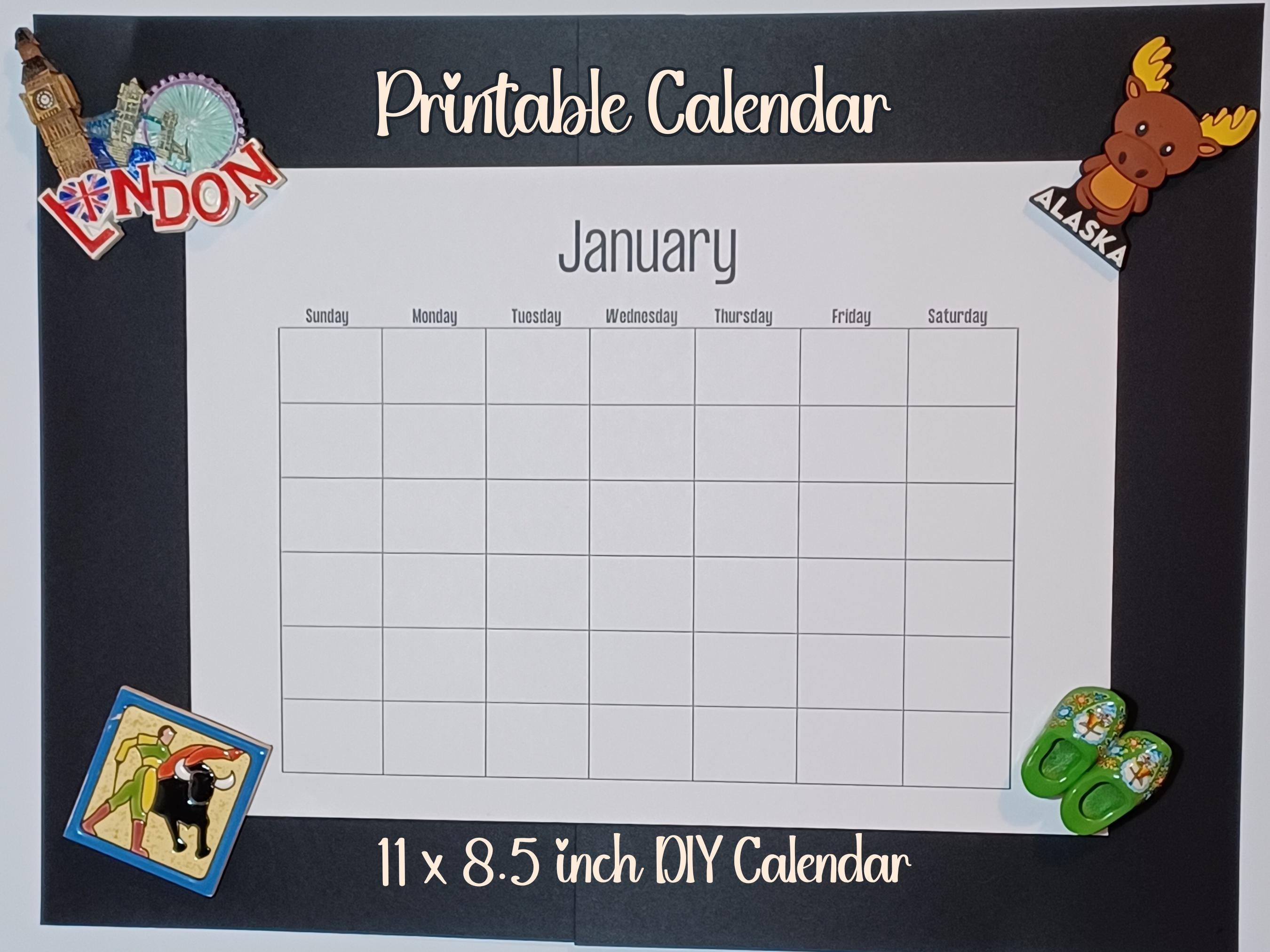 Monthly Planner Calendar Printable Minimalist Landscape ADHD 12 Month ...