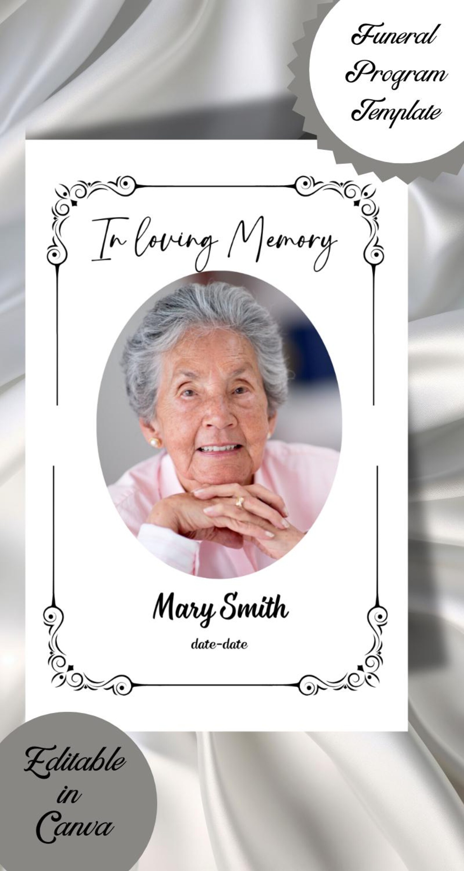In Loving Memory Template Memorial Template Funeral Program Template ...