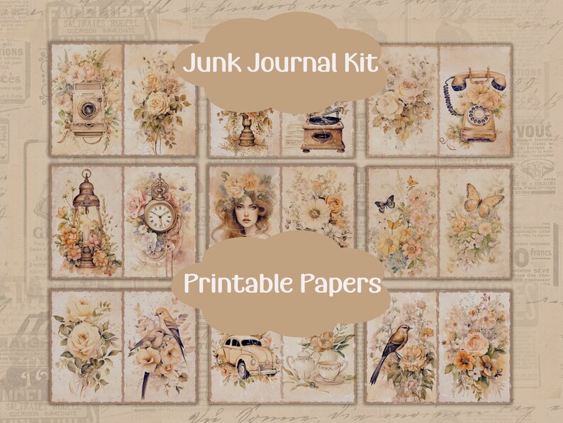 Vintage Ephemera Junk Journal Printable Scrapbook Vintage Label Junk ...