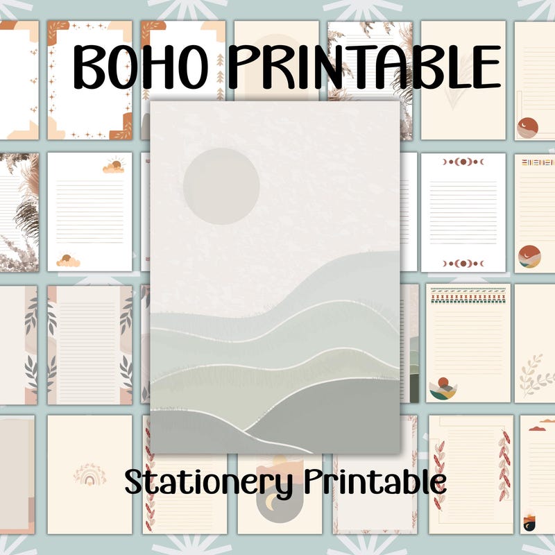 Boho Notepad Printable - Etsy