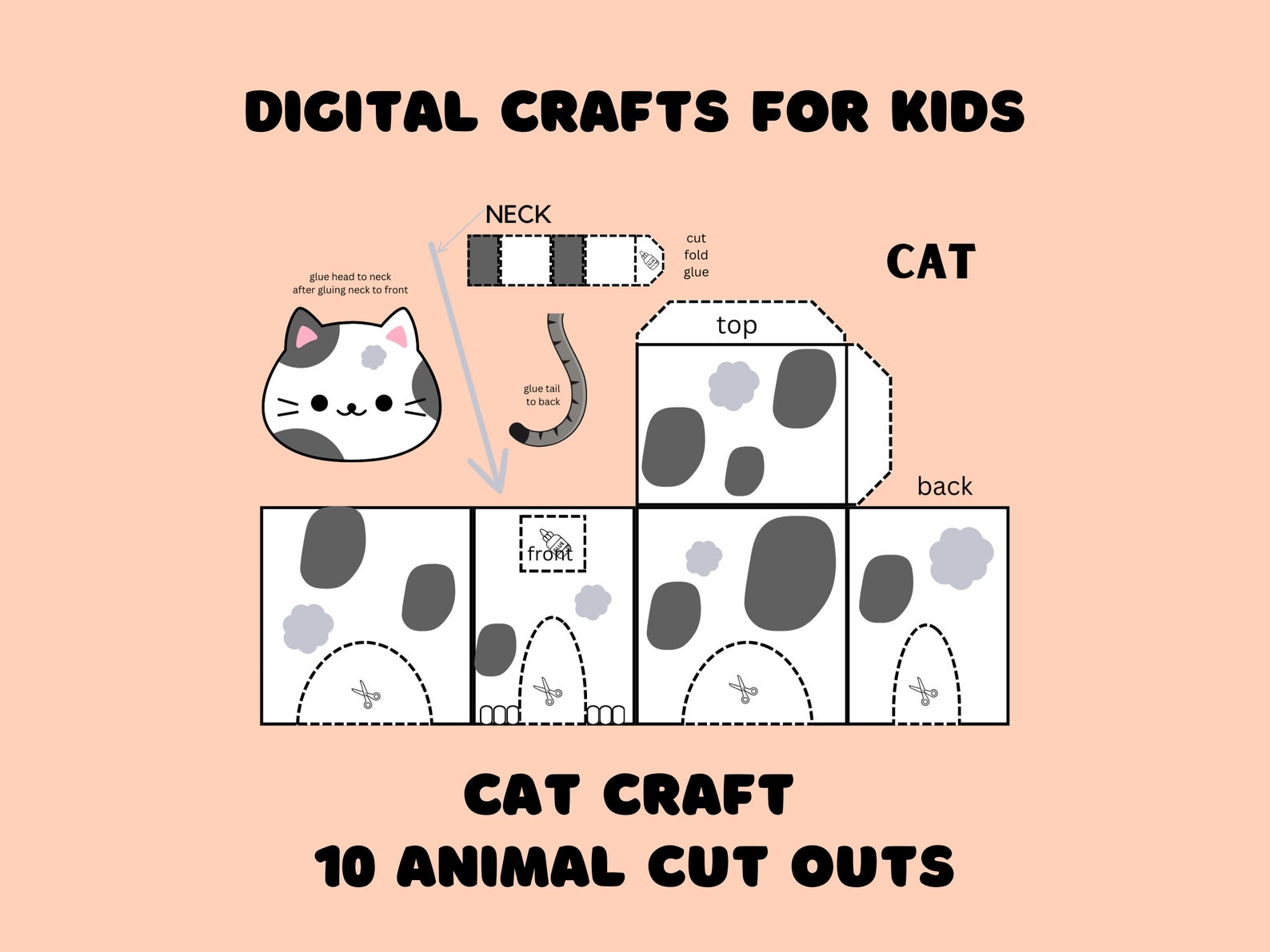 Teacher Printable Activities for Kids Craft Cut Outs Animal Crafts Kit ...