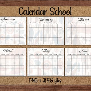 2025 Landscape Calendar Printable Boho 12 Month Blank Homeschool ...
