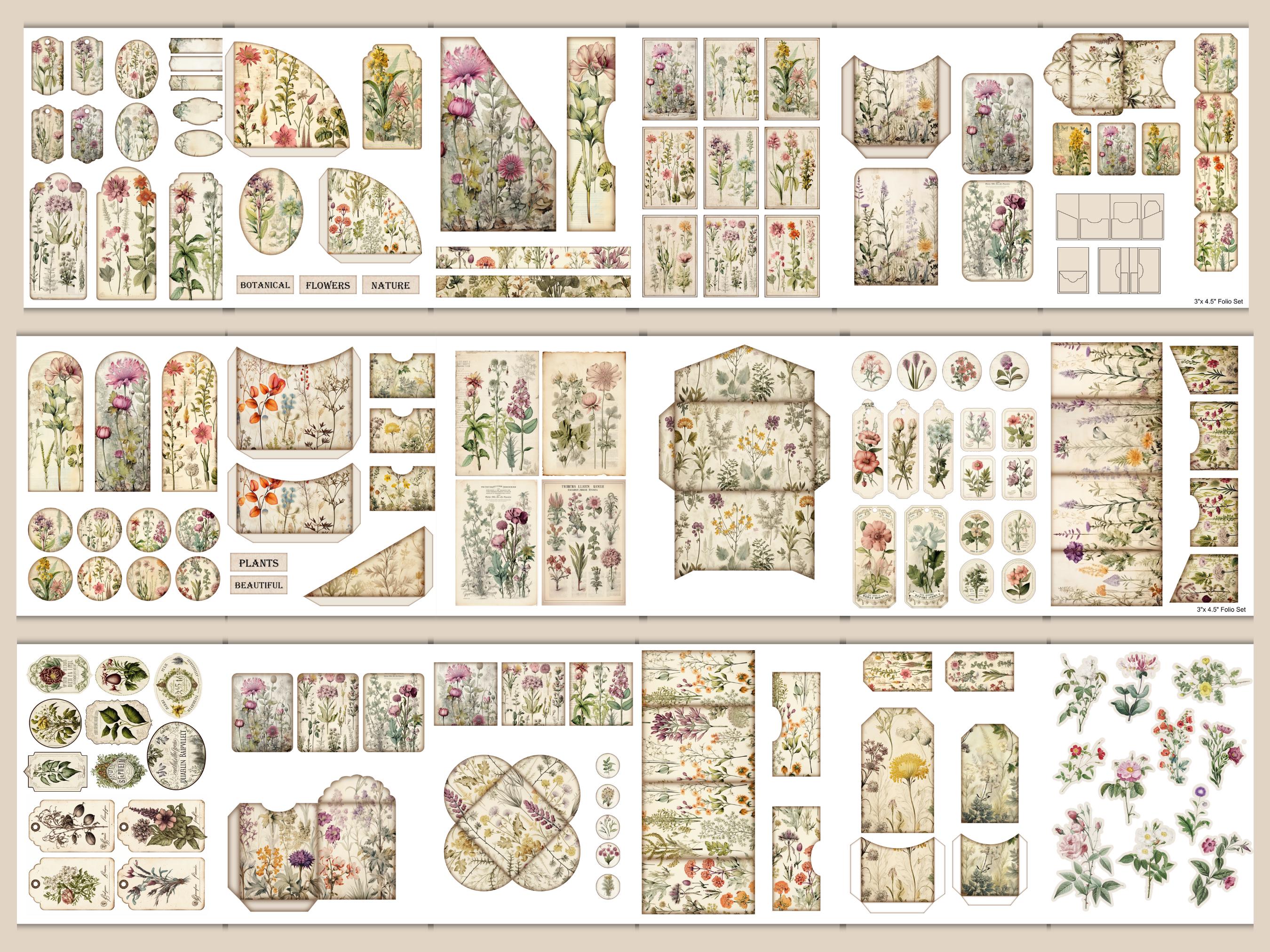 Junk Journal Kit Vintage Inspired Junk Journal Cutout Digital Paper ...