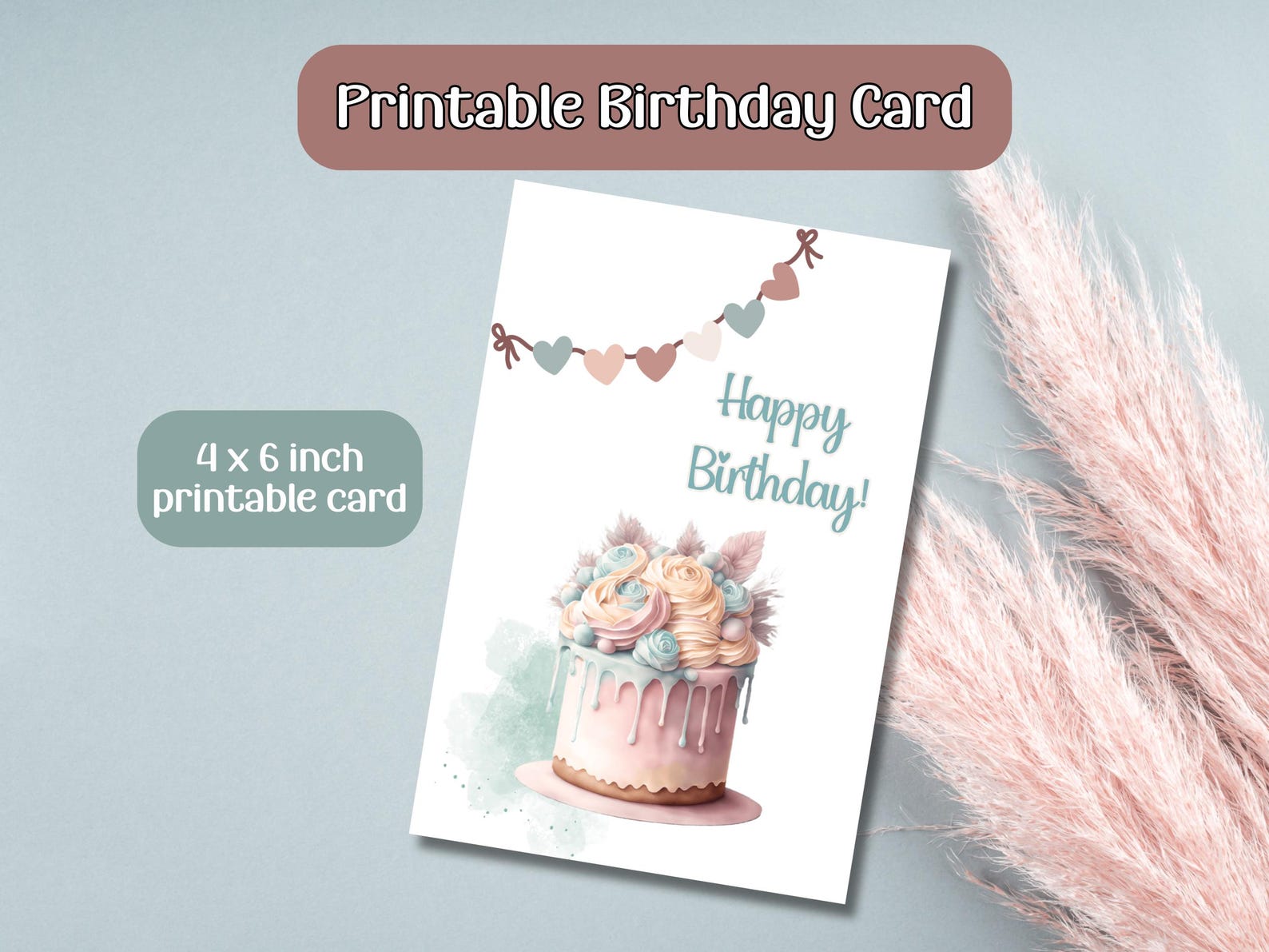 Happy Birthday Card Boho Printable Birthday Printables Boho Aesthetic ...