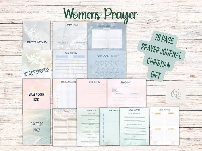 Christian Gift Prayer Journal Printable Gratitude Journal Bible Verse ...