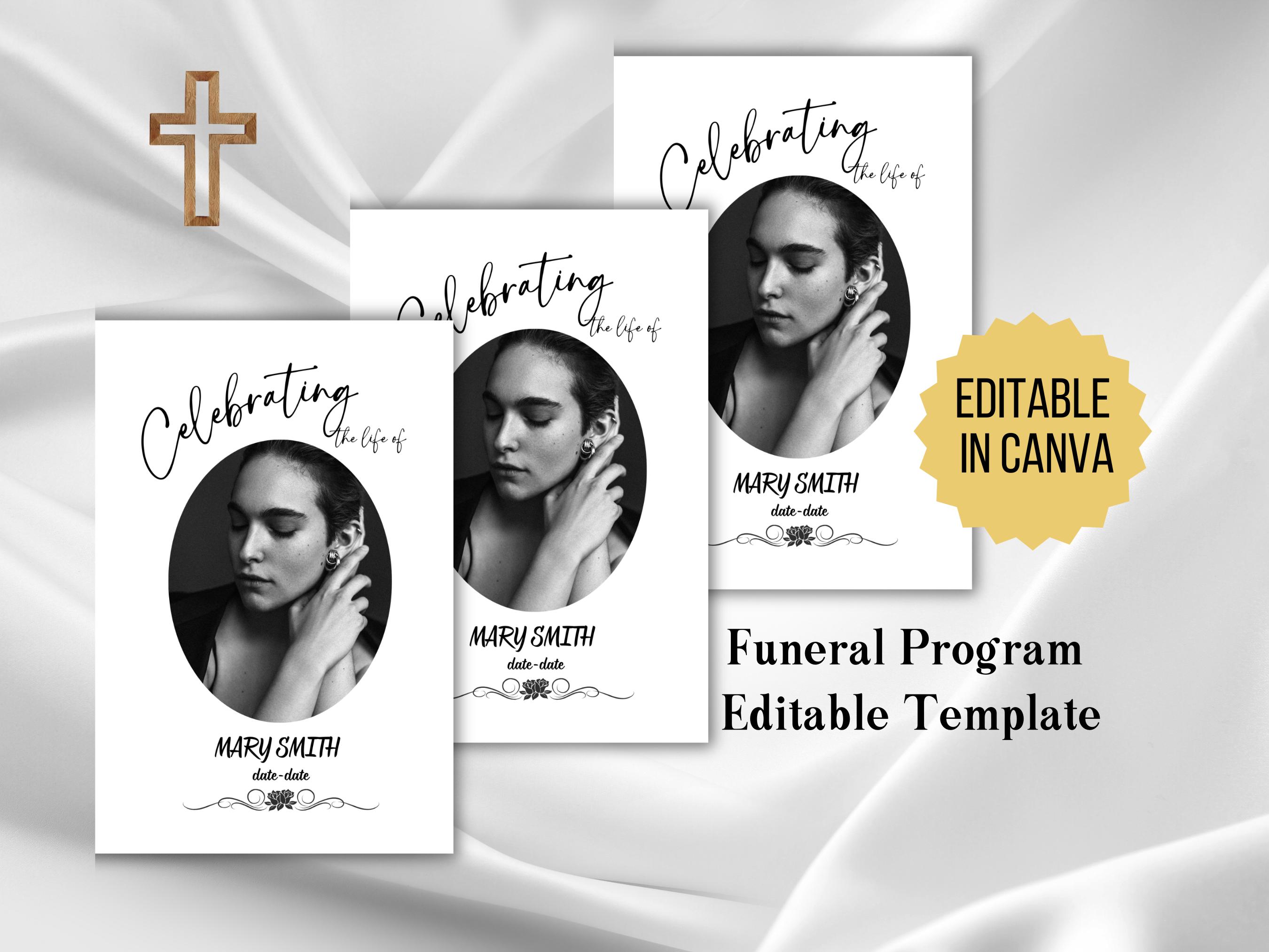 Funeral Program Template in Loving Memory Template Memorial Template ...