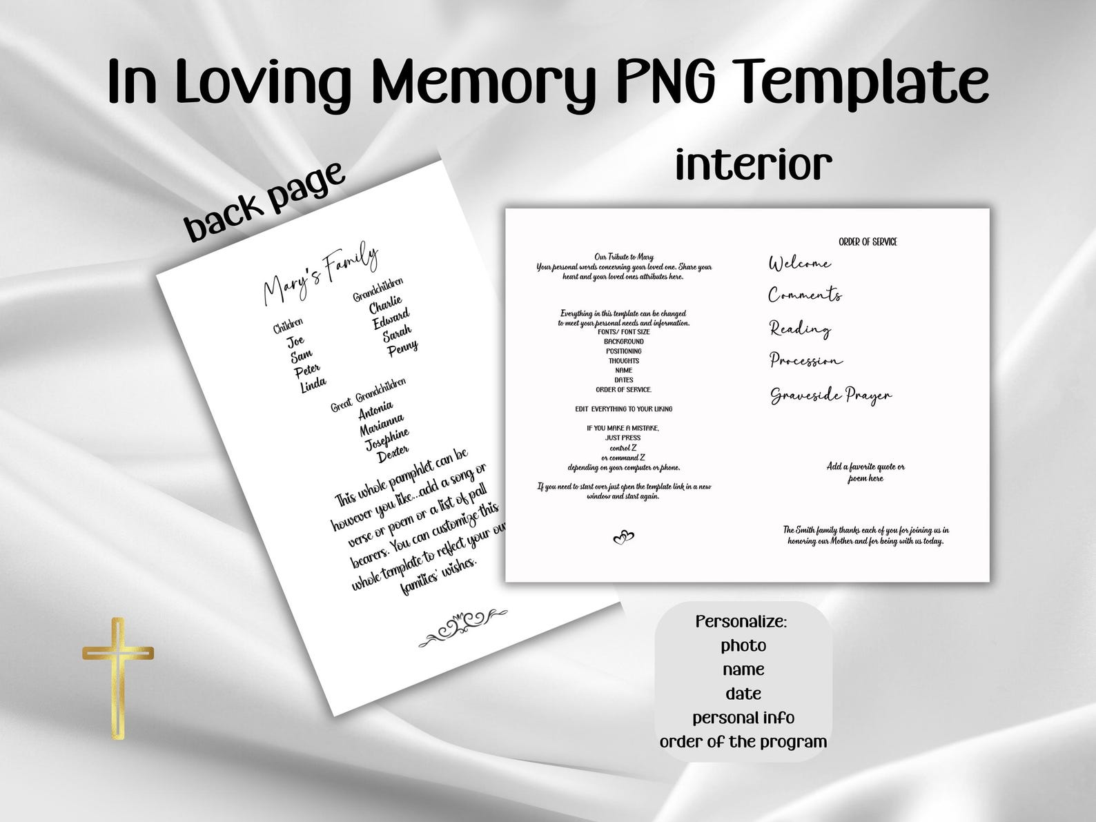 Funeral Program Template in Loving Memory Template Celebration of Life ...
