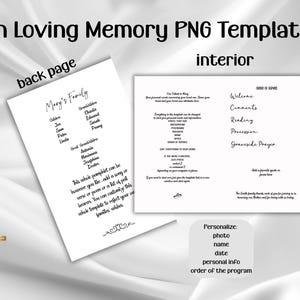 Funeral Program Template in Loving Memory Template Celebration of Life ...