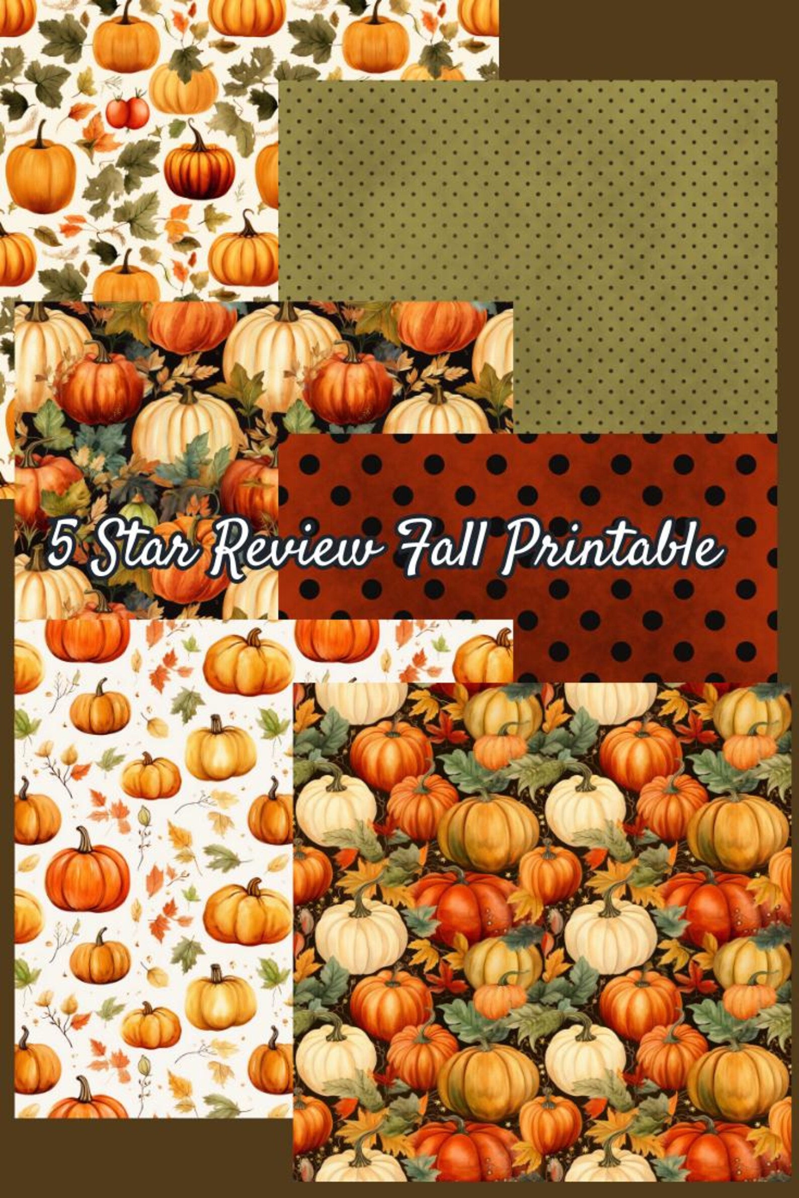 Fall Scrapbook Printable Paper Pumpkin Fall Seamless Pattern Digital ...