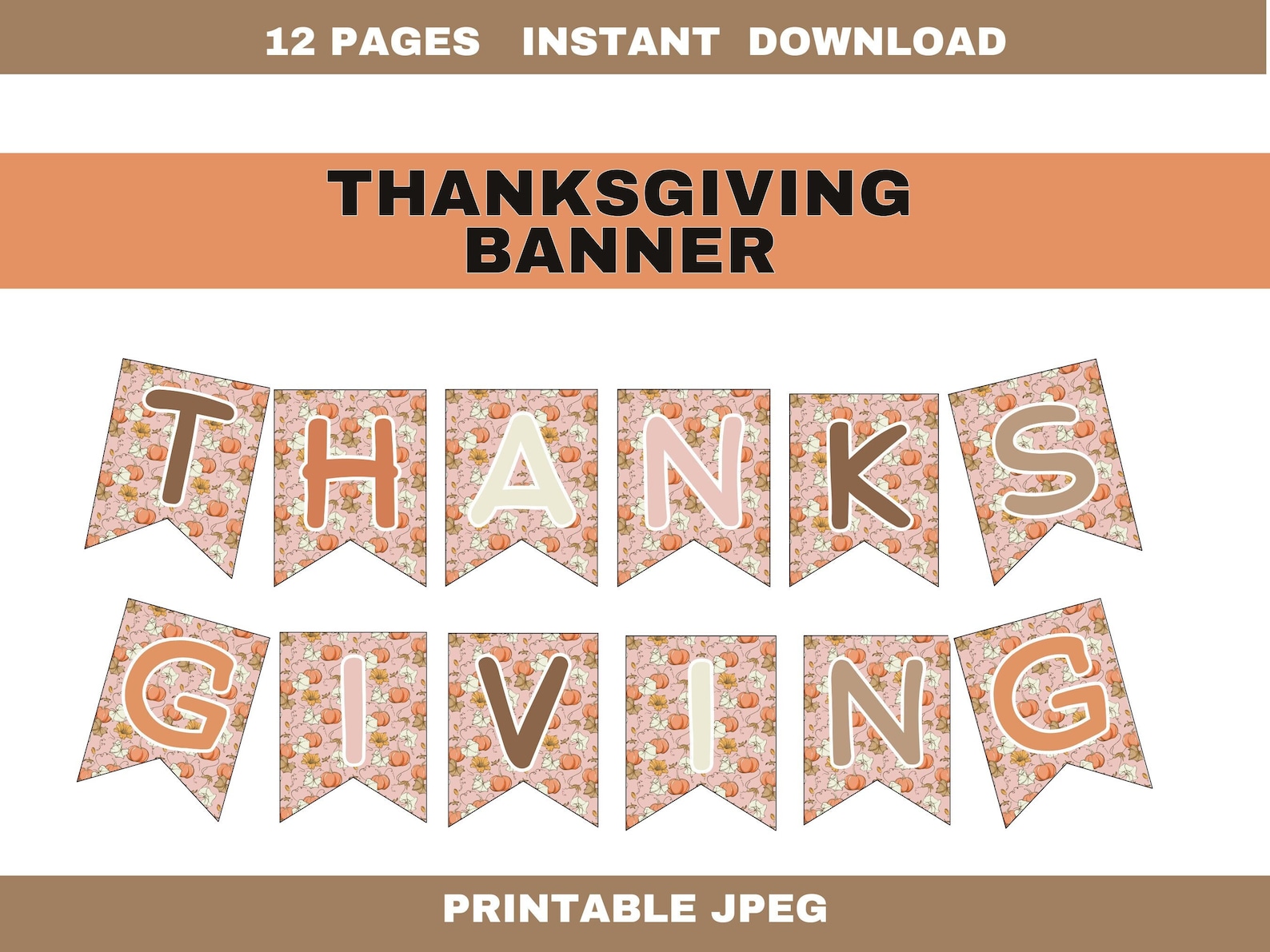Banner Printable Thanksgiving Decor Thanksgiving Banner Boho - Etsy