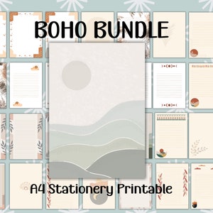 Boho Stationery Printable Paper Digital Papers Boho Letter Writing ...
