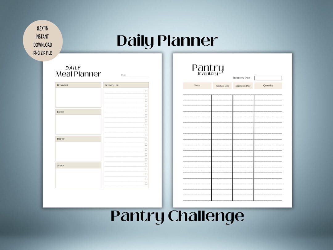 Meal Planner Printable Grocery List Shopping List Health Tracker Pantry ...