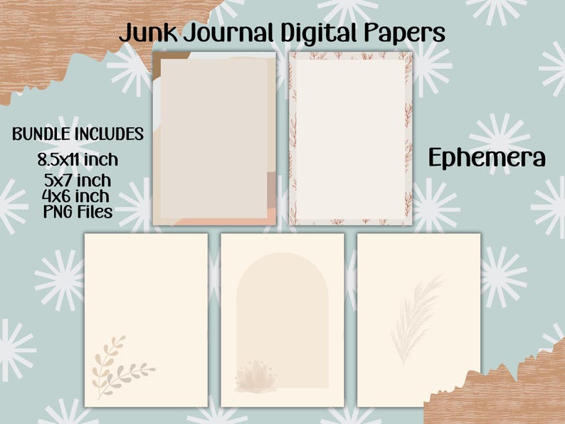 Boho Printable Stationery Printable Paper Writing Journals Note Card to ...