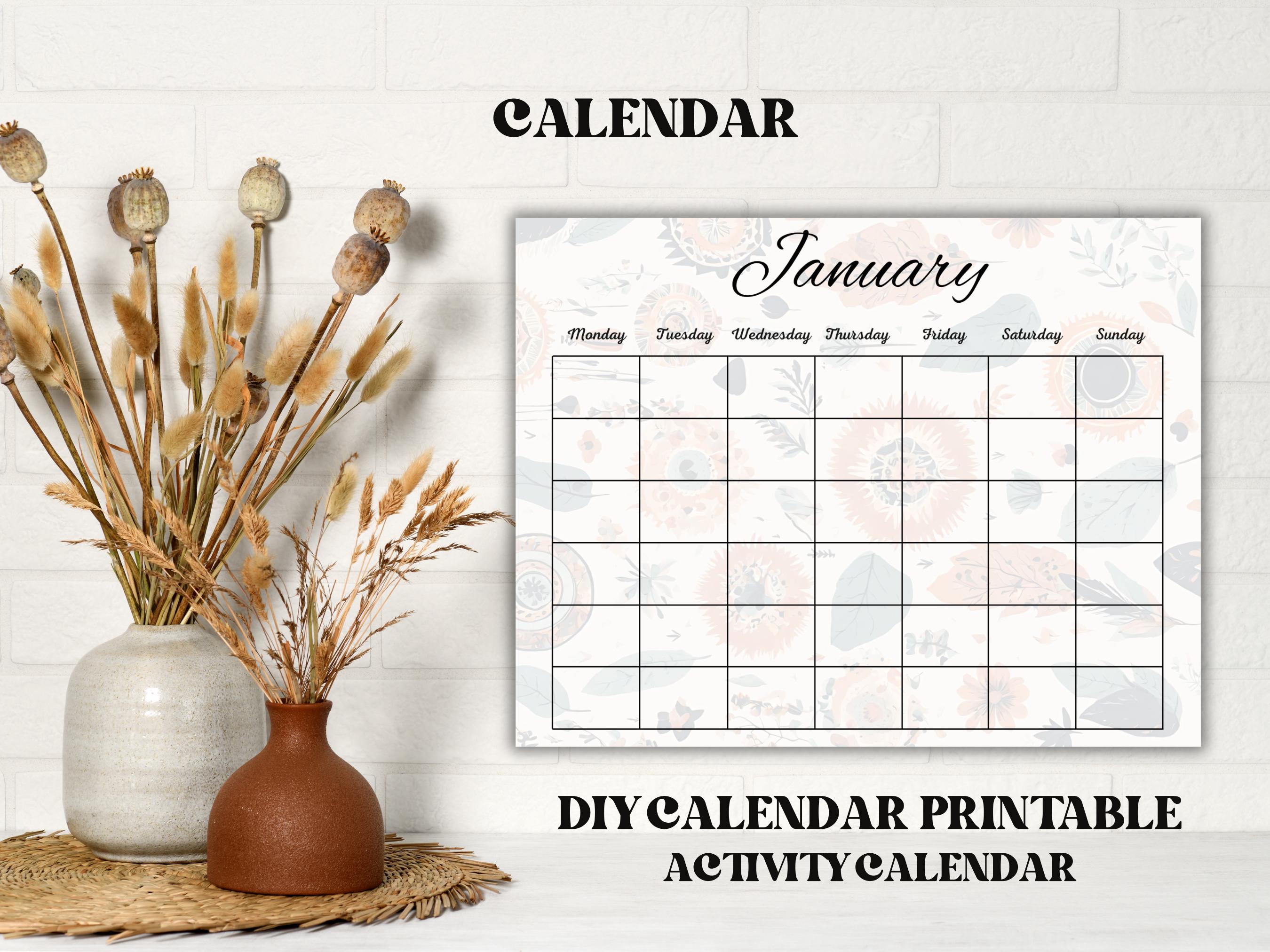 Boho Calendar 2026 Calendar Printable 12 Month Calendar Nature Calendar ...