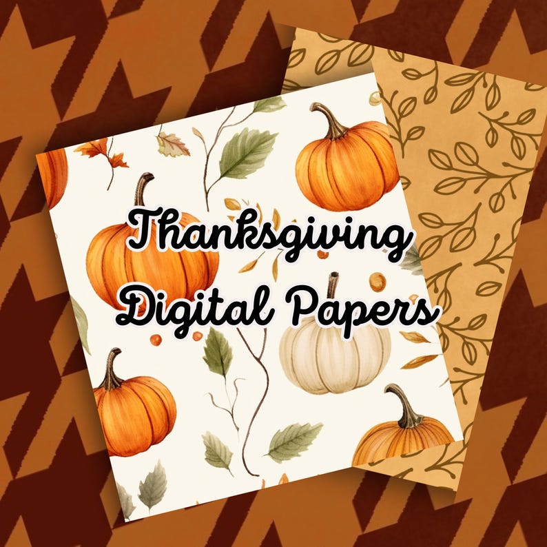 Fall Printable Paper Pumpkin Fall Seamless Pattern Digital Paper ...