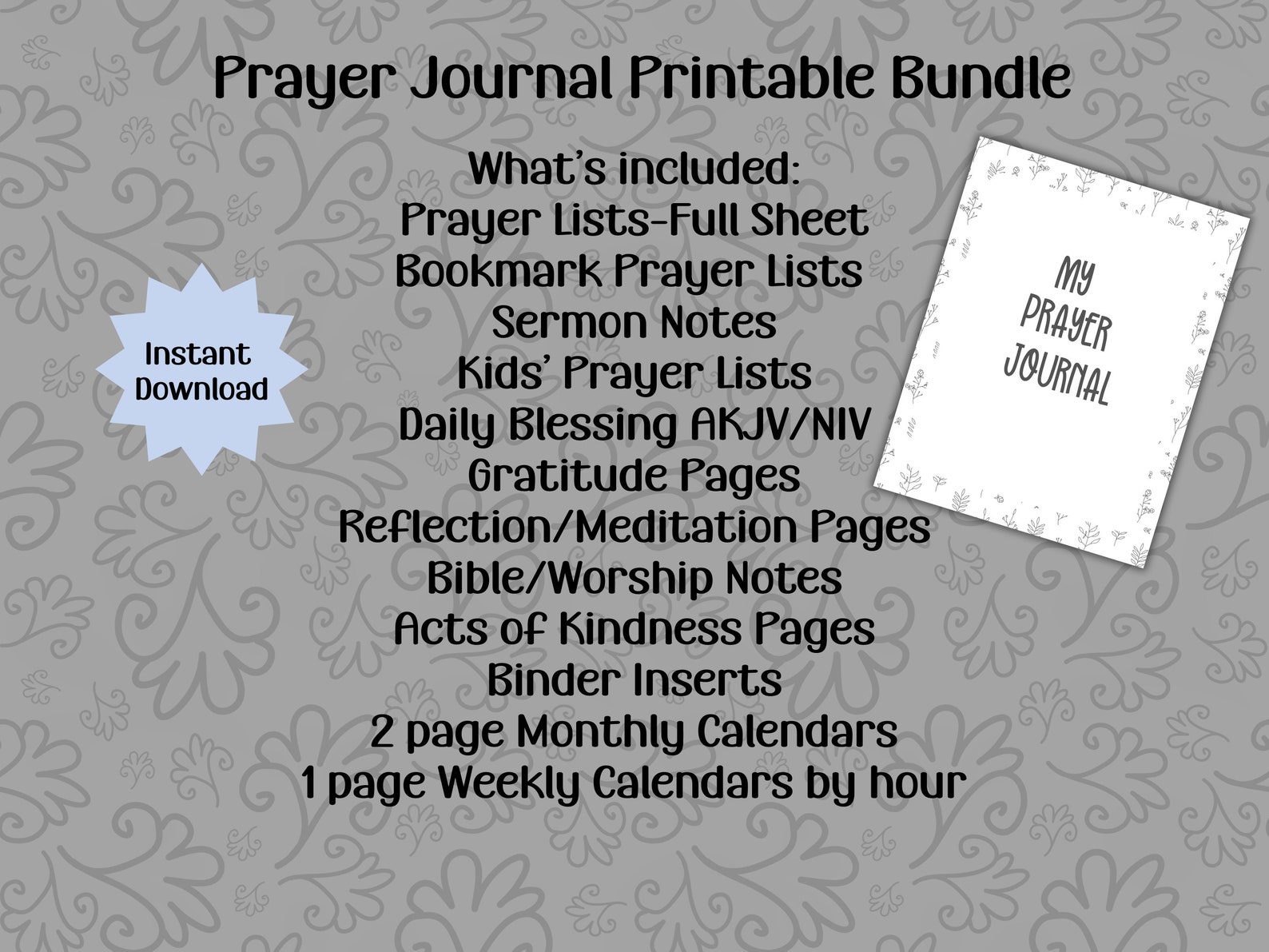 Prayer Journal Bundle Printable Gratitude Printable Prayer List Digital ...