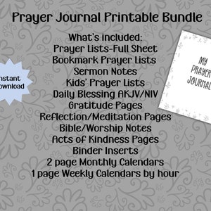 Prayer Journal Bundle Printable Gratitude Printable Prayer List Digital ...