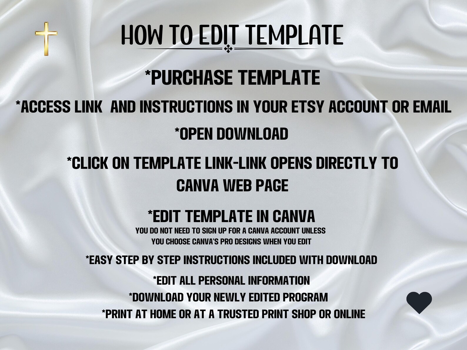 Memorial Funeral Program Template Editable in Canva in Loving Memory ...