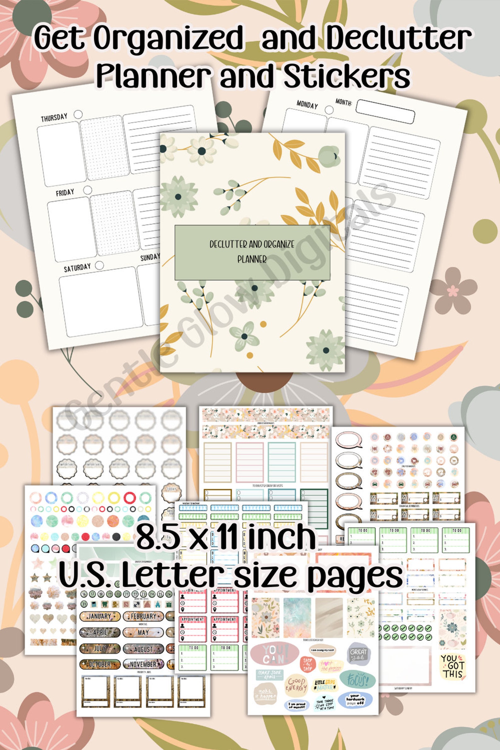 Declutter Printable Planner Organizing Planner Digital Planner Stickers ...