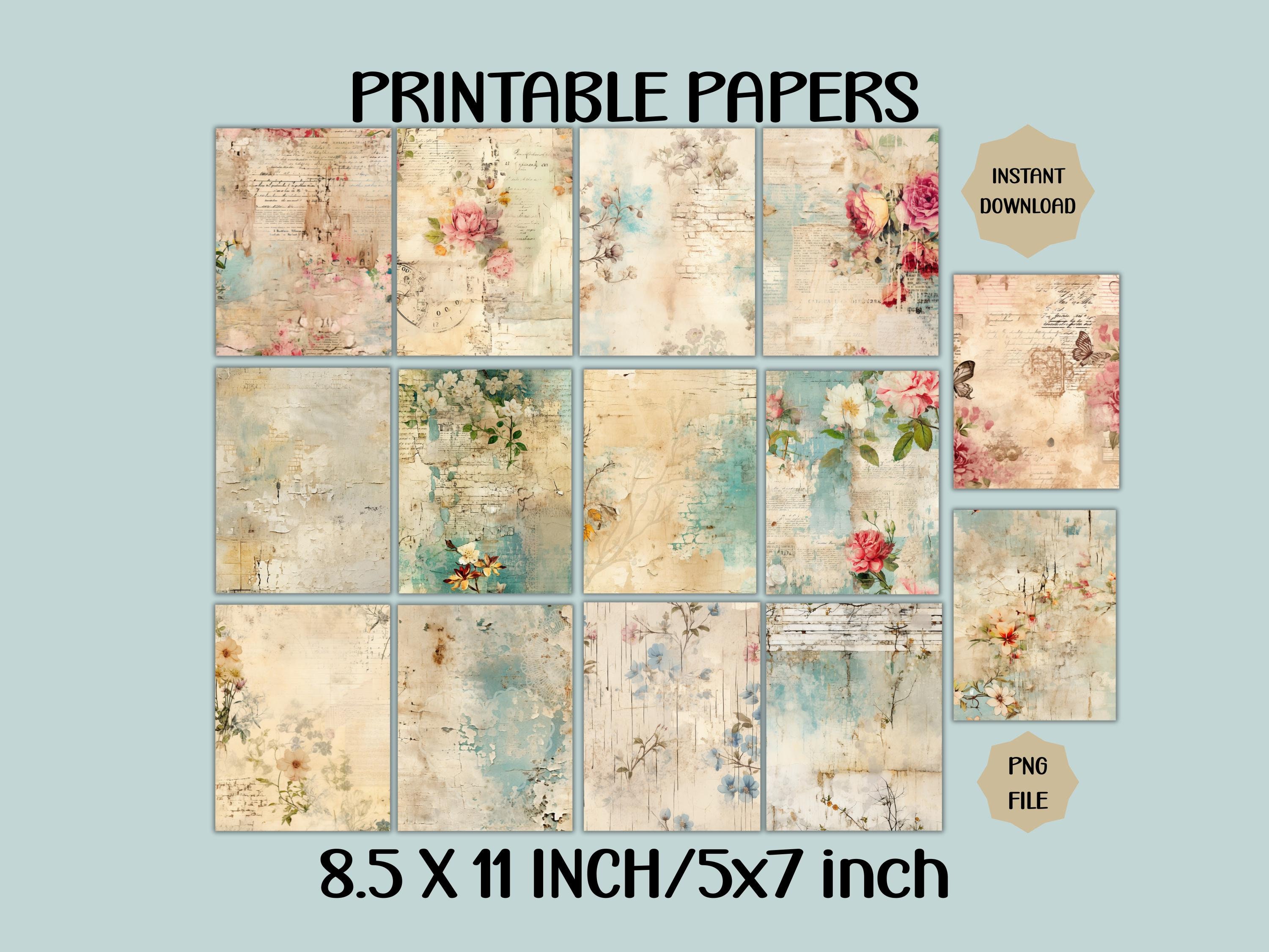 Distressed Printable Papers Scrapbook Paper Ephemera Printable Junk ...