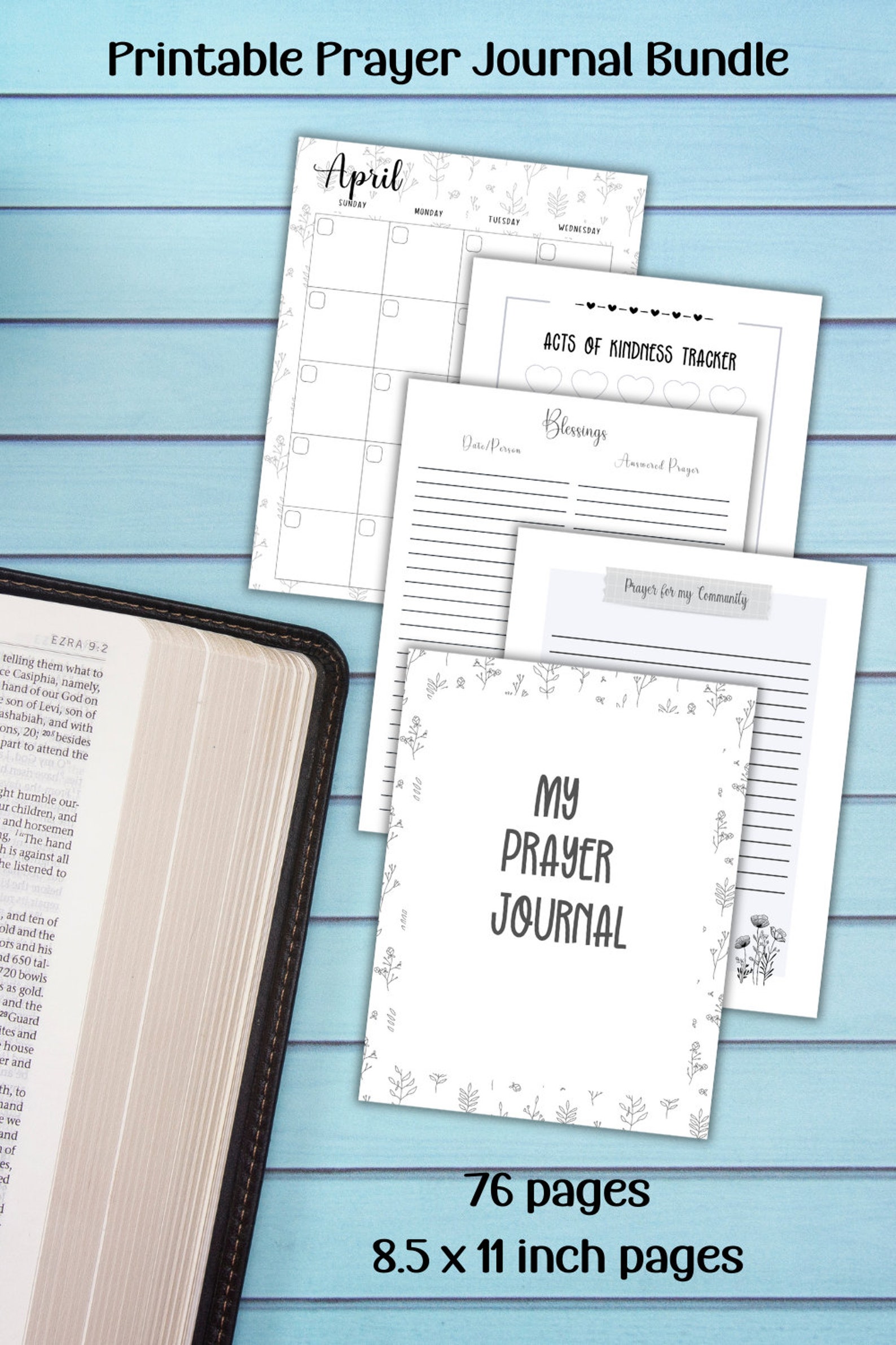 Prayer Journal Bundle Printable Gratitude Printable Prayer List Digital ...